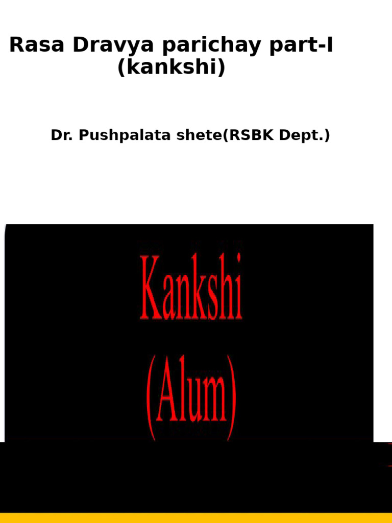 Rasa Dravya Parichay Part I (Kankshi) | PDF