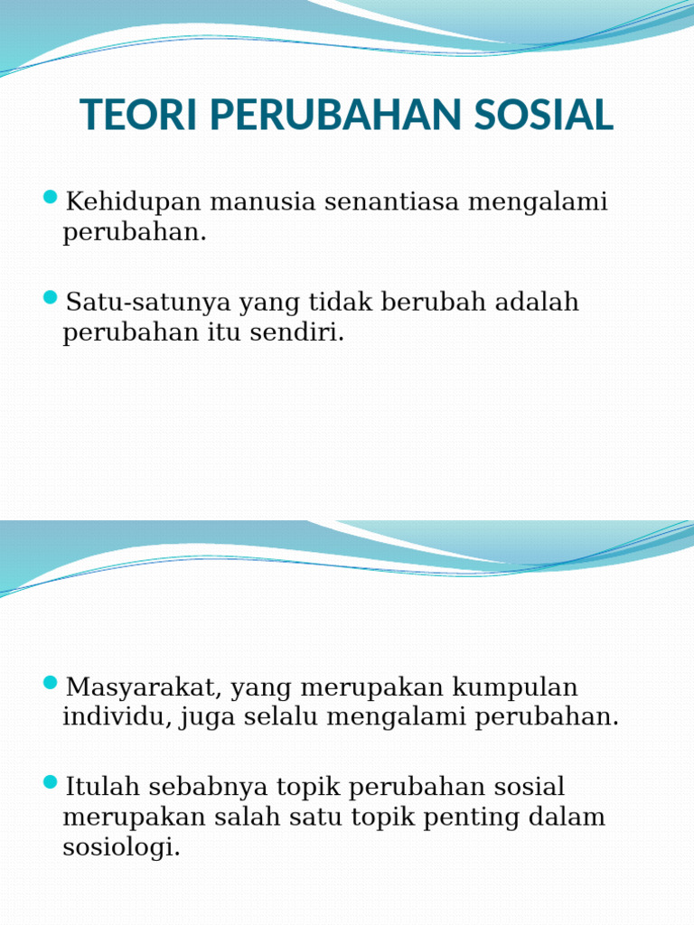 Teori Perubahan Sosial | PDF