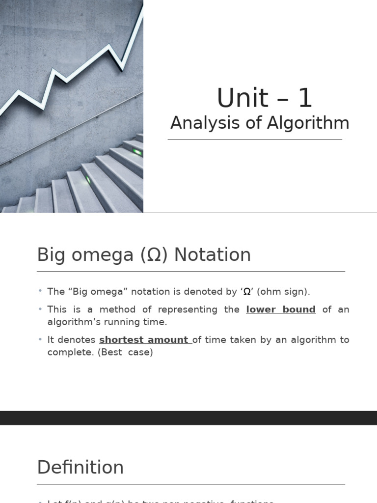 Unit - 1 Asymptotic Notation (Big Omega Notation) | PDF