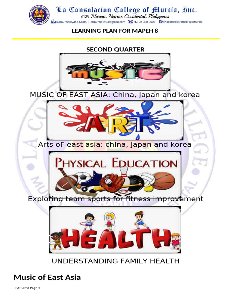 East Asian Music and Arts Learning Plan | PDF | East Asia | Songs