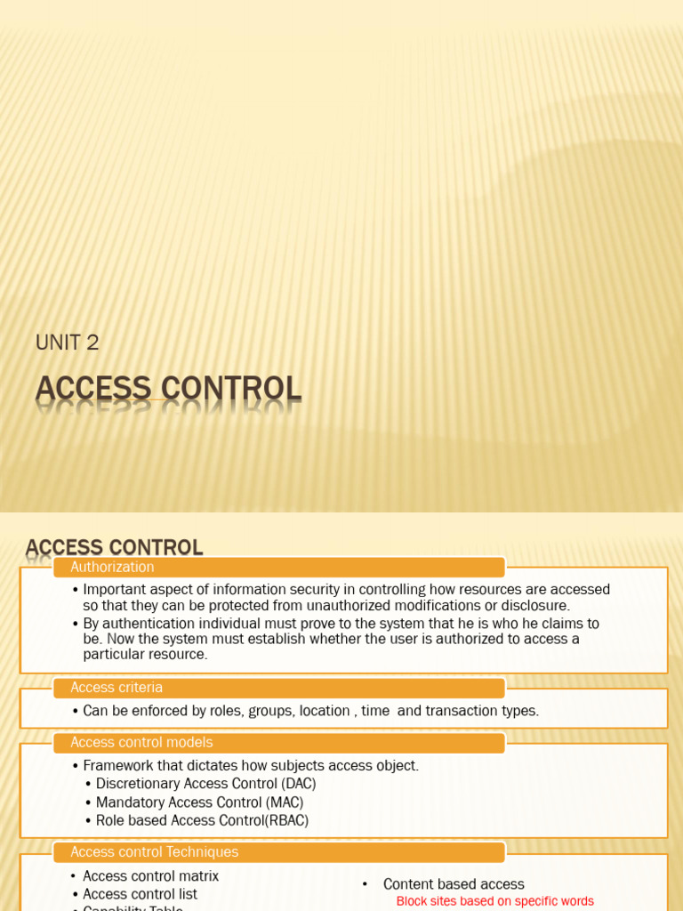 Access Control - Lect 2 - Access Control | PDF | Computer Access Control | Computing