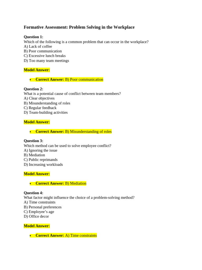 Problem Solving in The Workplace | PDF | Team Building | Communication