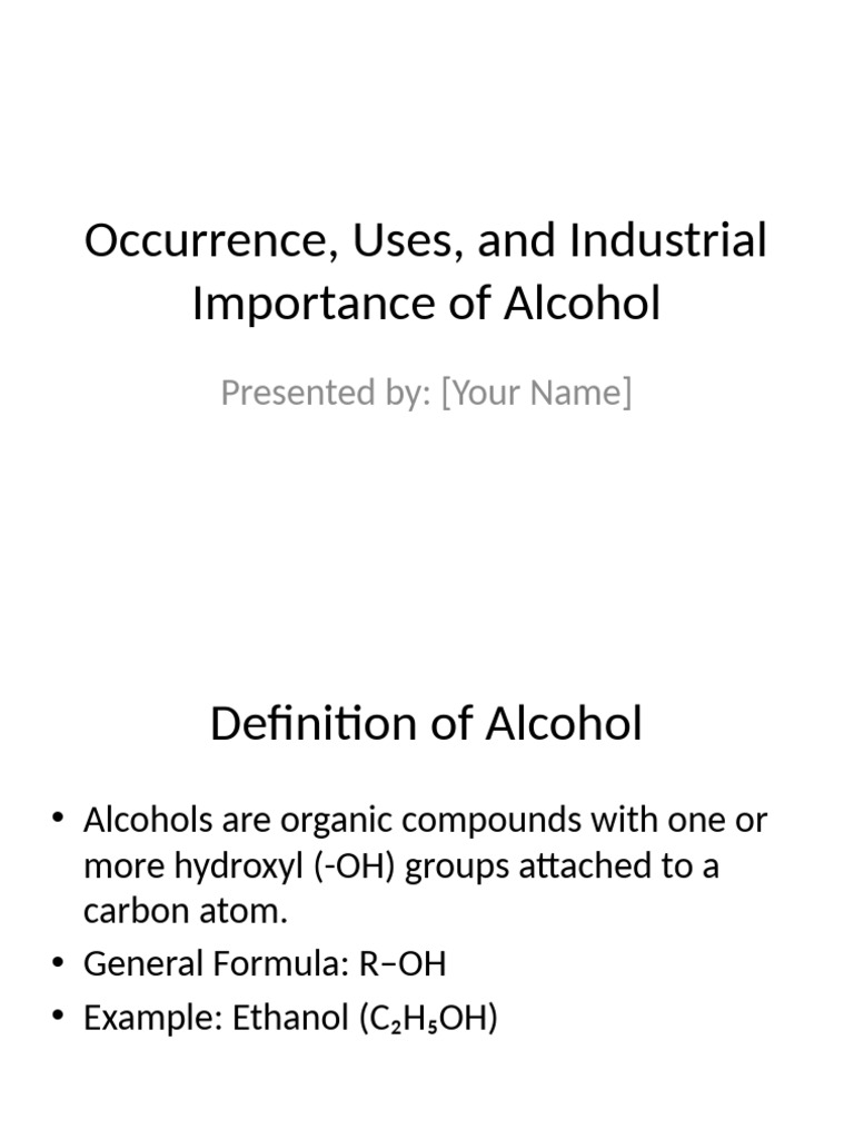 Alcohol Presentation | PDF