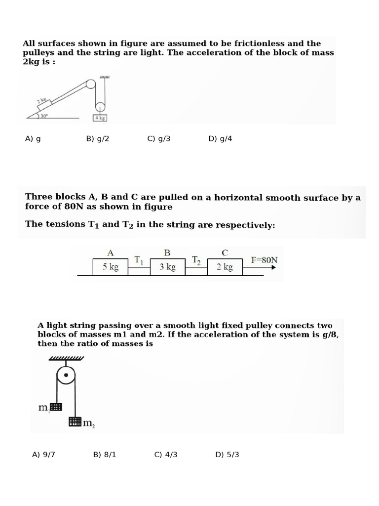 Notes and Practice Questions On Free Body Diagram | PDF