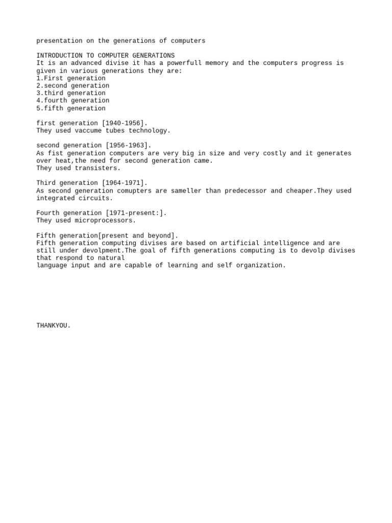 Computer Generations | PDF