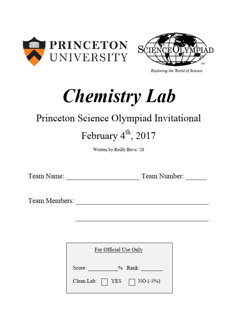 Chemistry Lab Guide for Olympiad Test | PDF | Gases | Combustion