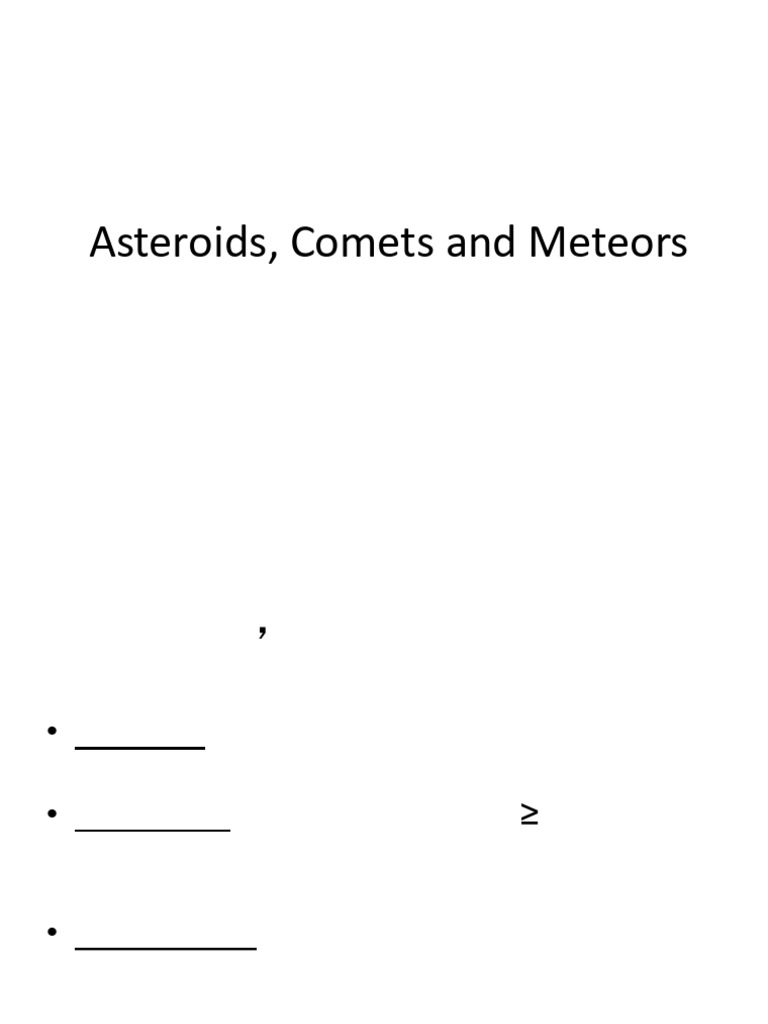 Comet Asteroid Meteor Lecture | PDF | Meteoroid | Comet