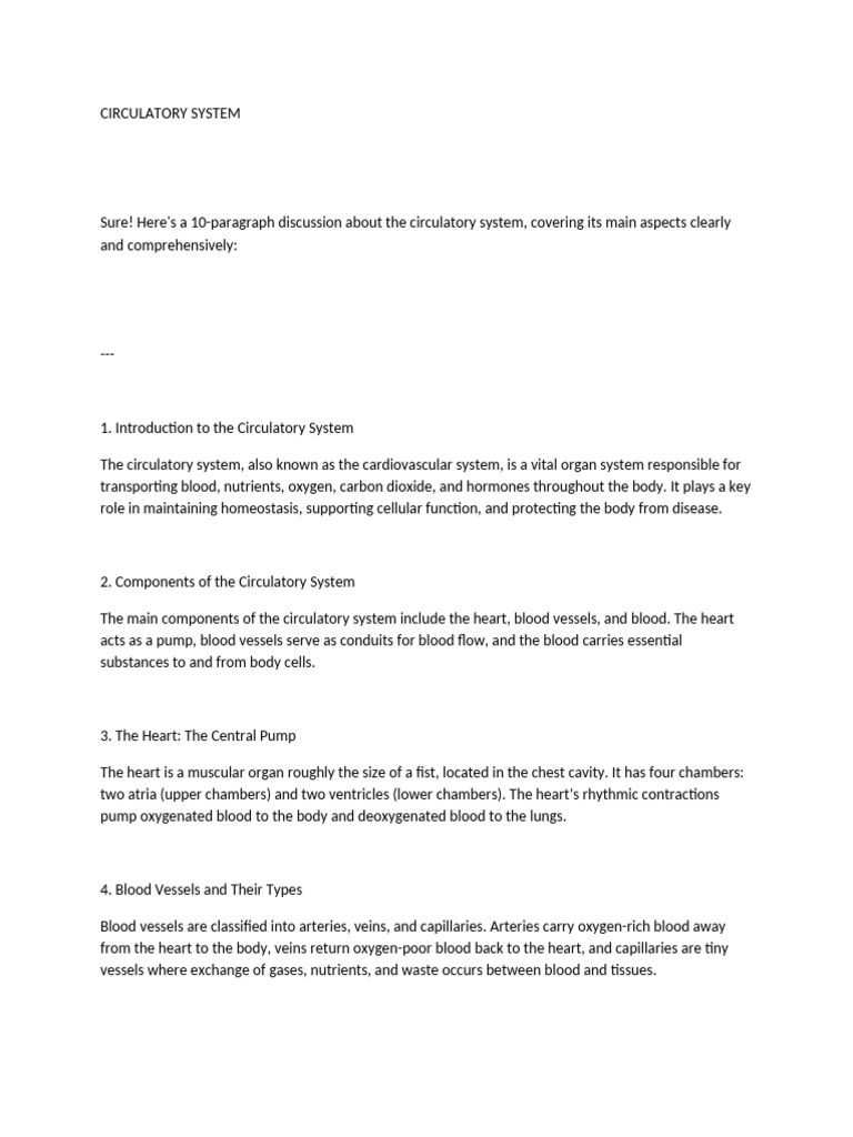 Circulatory Sys-Wps Office | PDF | Circulatory System | Heart