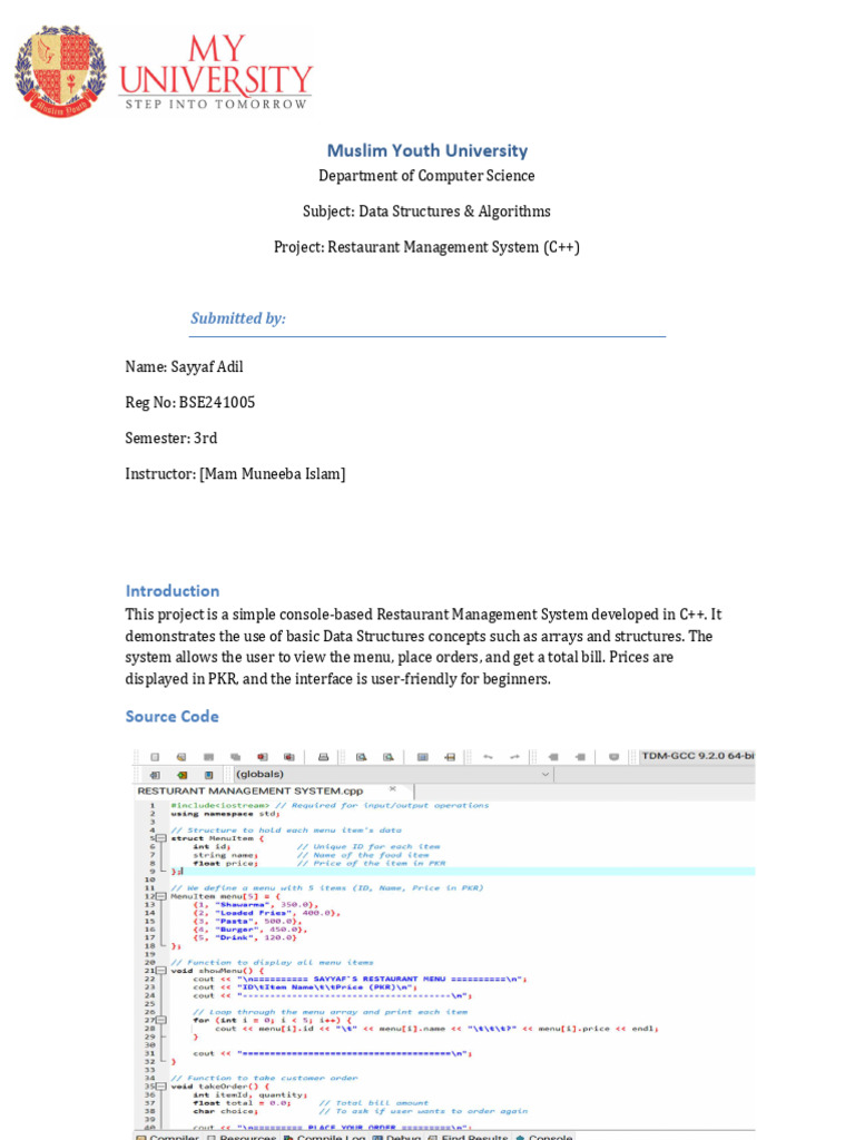 Resturant Management System | PDF