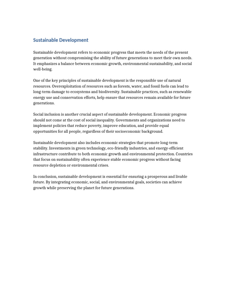 Sustainable Development Expanded | PDF