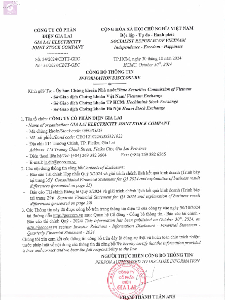 BCTC HN 2024 Q3 | PDF