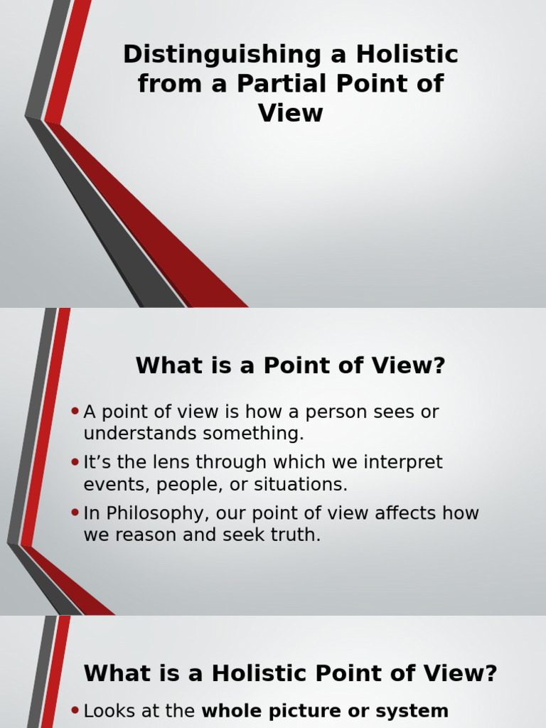 Distinguishing A Holistic From A Partial Point of | PDF