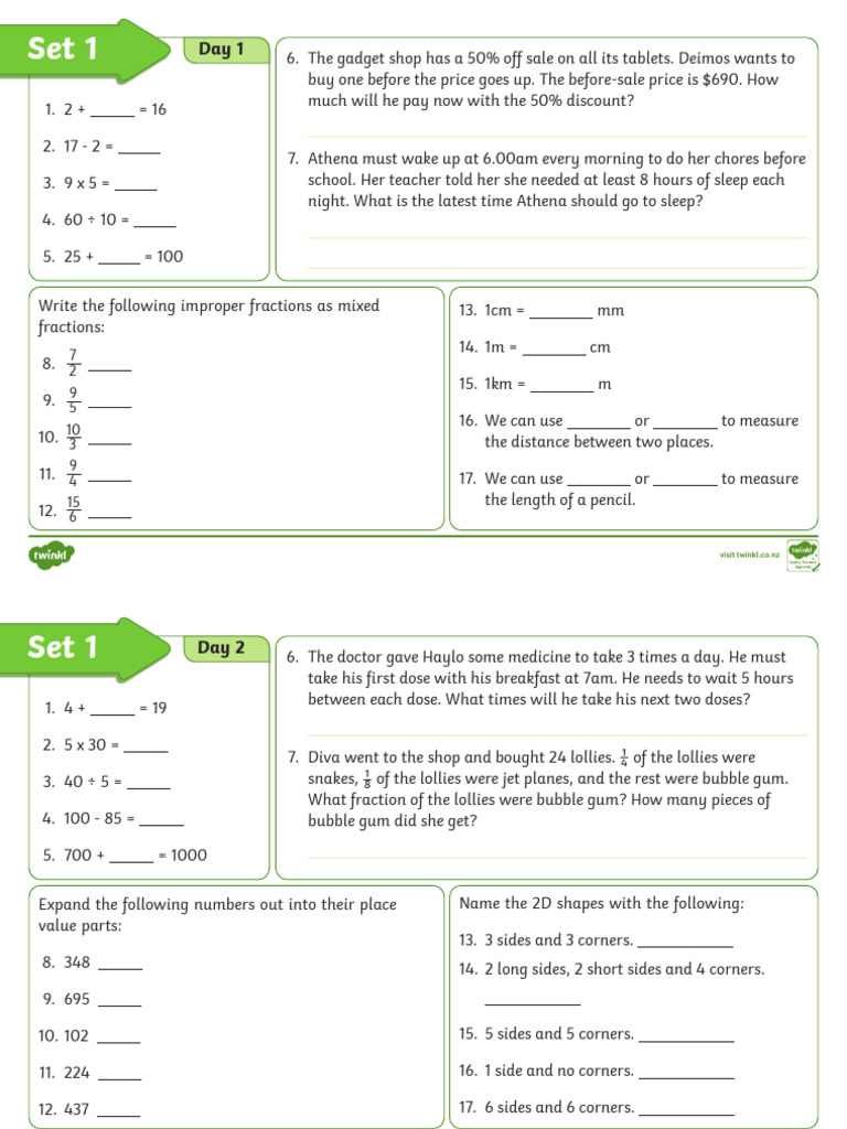 Daily Math Practice - Set 1 | PDF | Chess