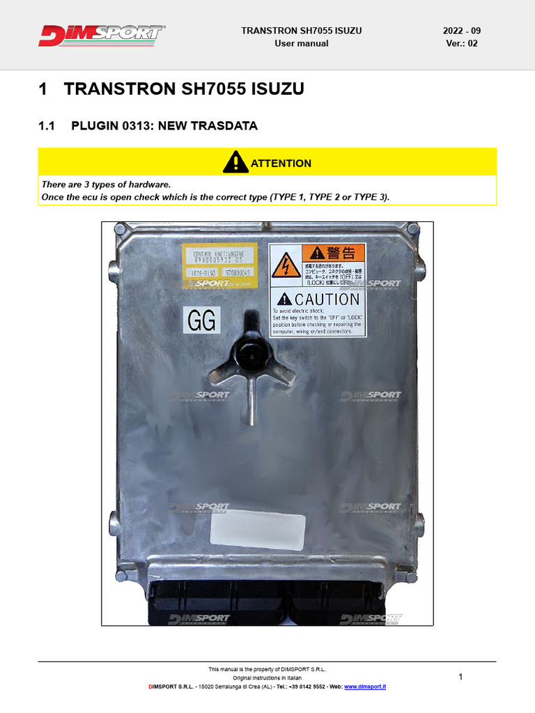 TransTron SH7055 Isuzu User Manual | PDF | Color
