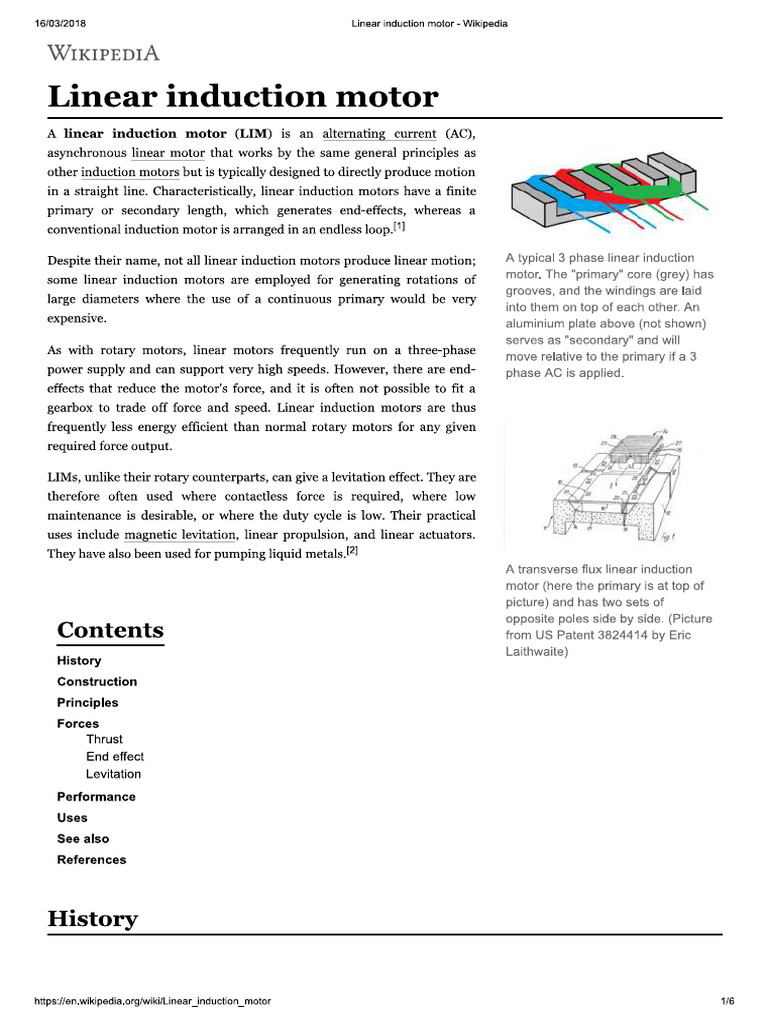 Linear Induction Motor | PDF