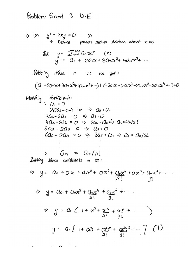 Problem Sheet 3 D.E | PDF