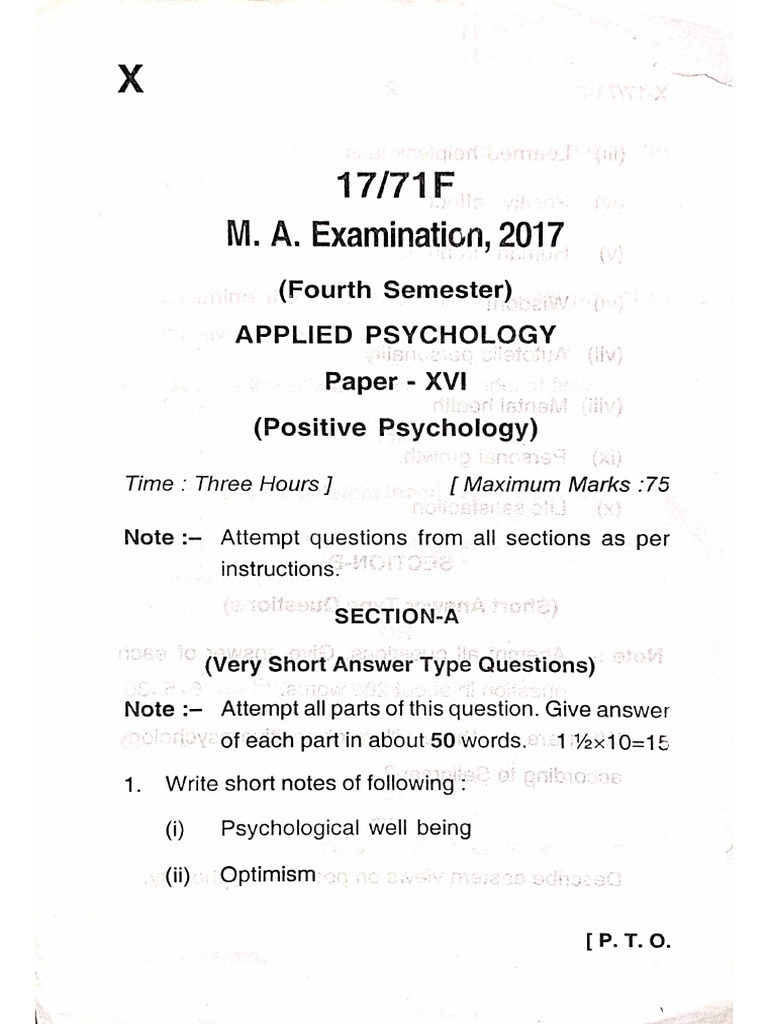 Positive Psychology Pyqs | PDF