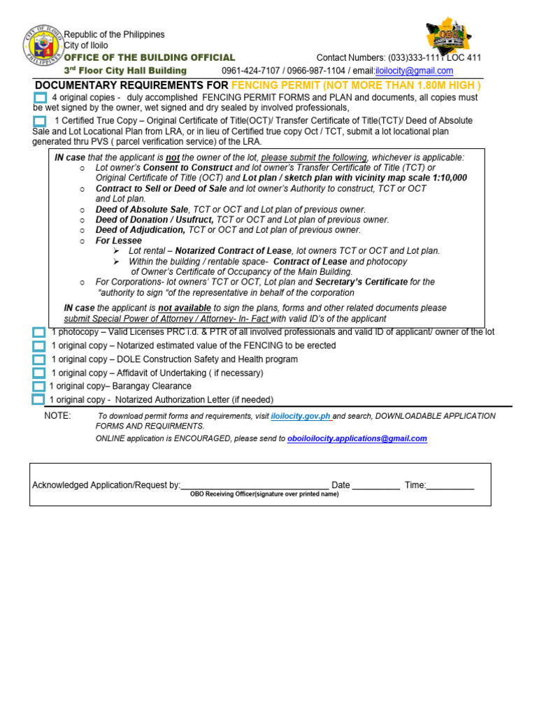 Iloilo Fencing Permit Requirements Guide | PDF | Notary Public | Legal ...