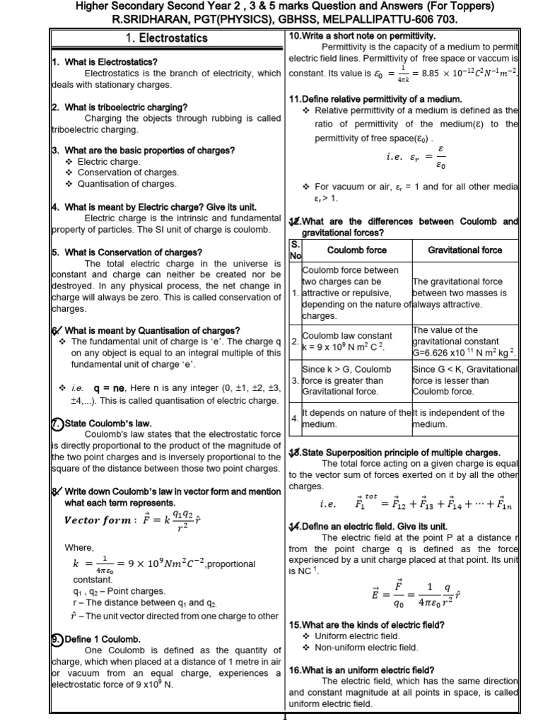 Physics Vol 1 and 2 | PDF | Electric Field | Force