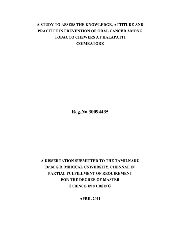 Oral Cancer Thesis | PDF