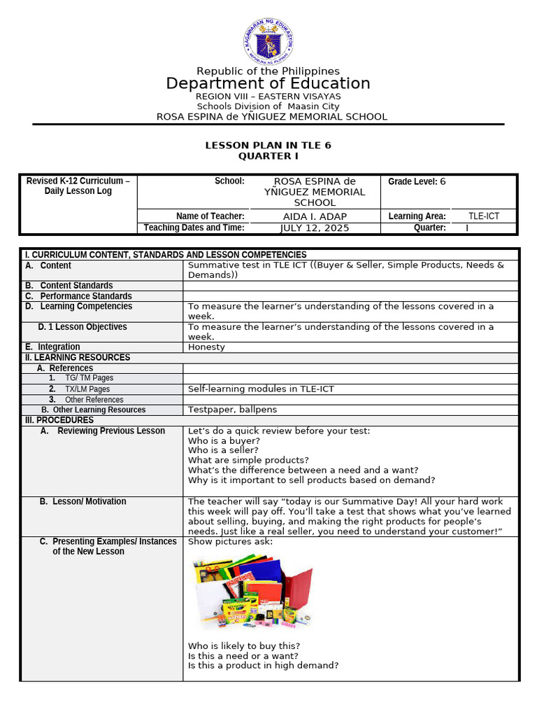 Dlp-July 11 Summative Tle | PDF | Intelligence | Pedagogy