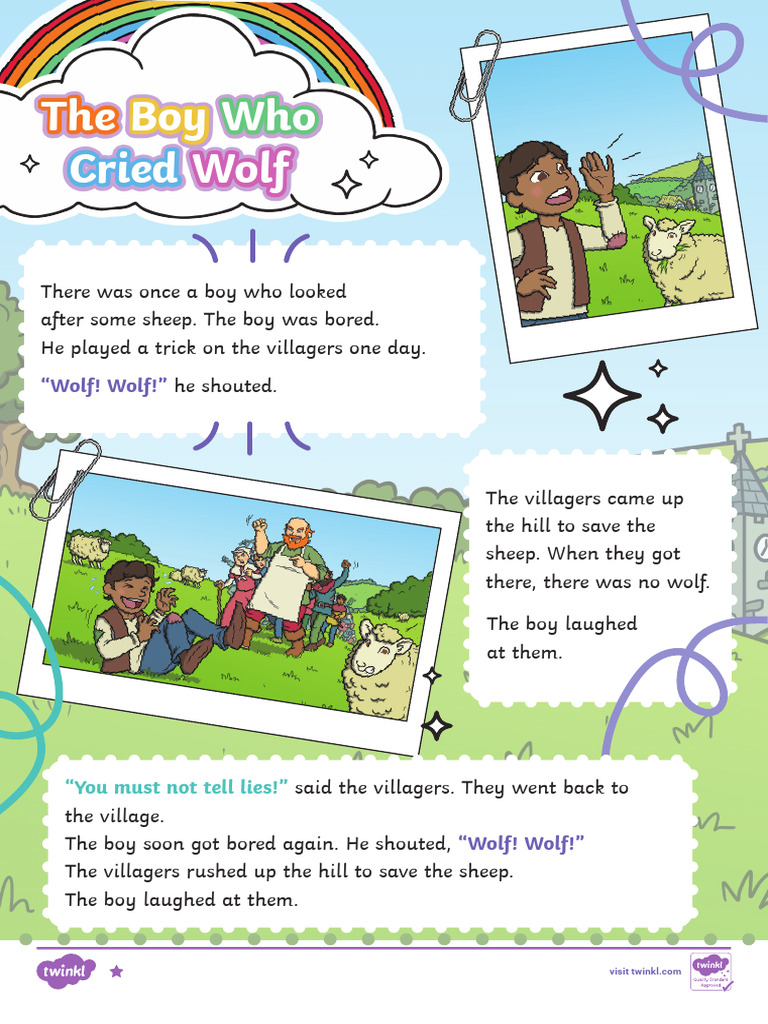 T L 53204 Ks1 The Boy Who Cried Wolf Differentiated Reading ...