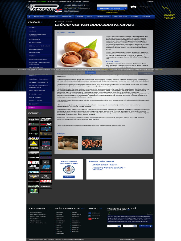 Lešnici Nek Vam Budu Zdrava Navika - Pansport - Rs | PDF