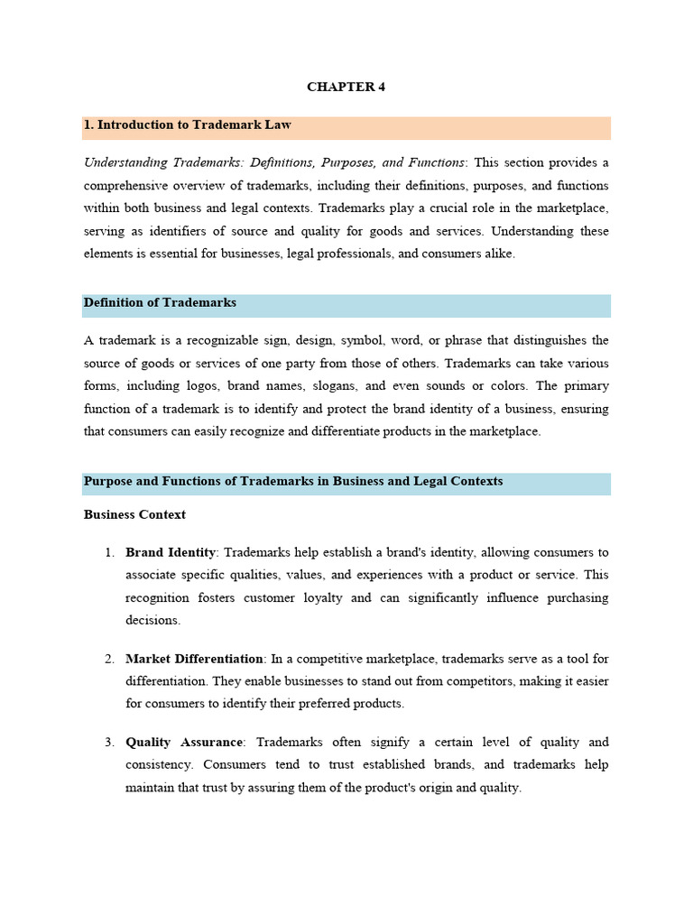 Unit - 4 Lecture Notes | PDF | Trademark | Trademark Distinctiveness