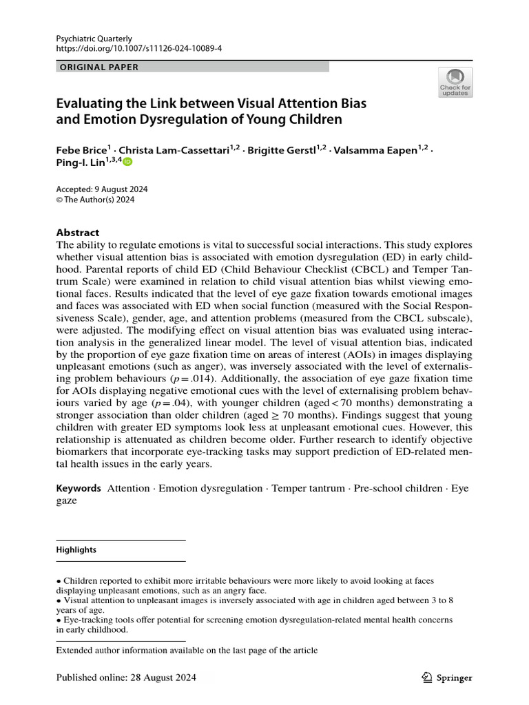 Evaluating The Link Between Visual Attention Bias and Emotion ...