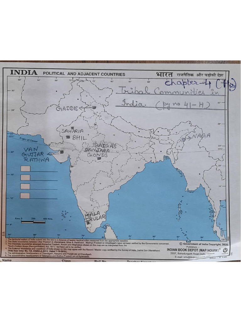 Class 8 S.ST Map Work Term 1 | PDF