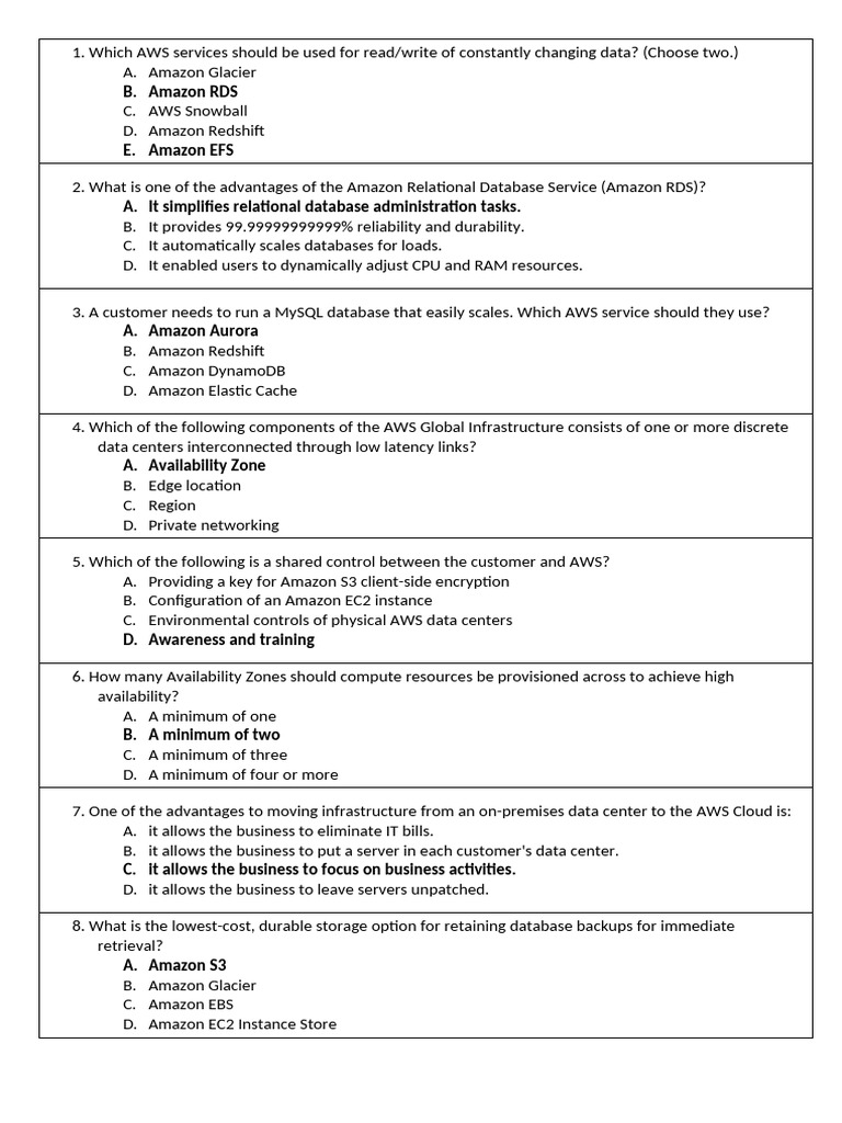 CLF Manager Exam Question Paper | PDF | Amazon Web Services | Cloud ...