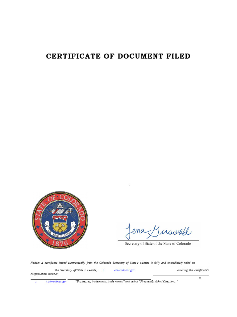 Colorado LLC Articles of Organization | PDF | Limited Liability Company ...