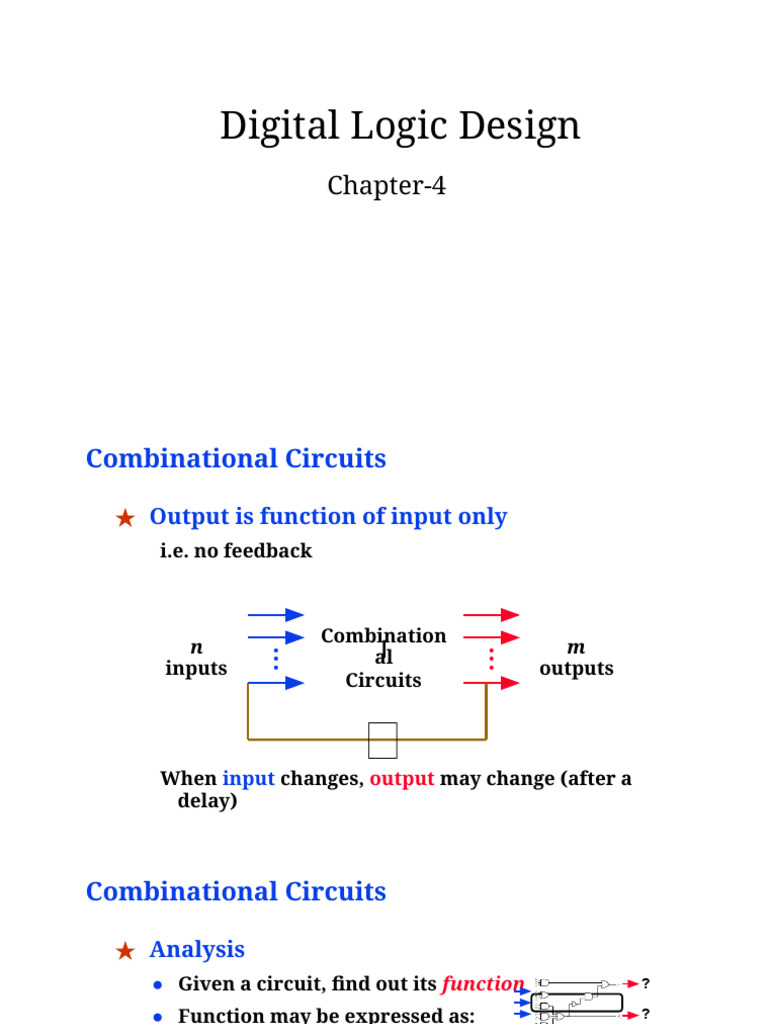 Chapter 4 Combinational Logic | PDF | Boolean Algebra | Teaching Mathematics