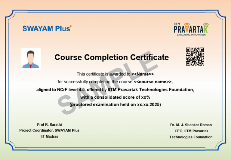 Certificate Template - AI For All - SWAYAM Plus | PDF