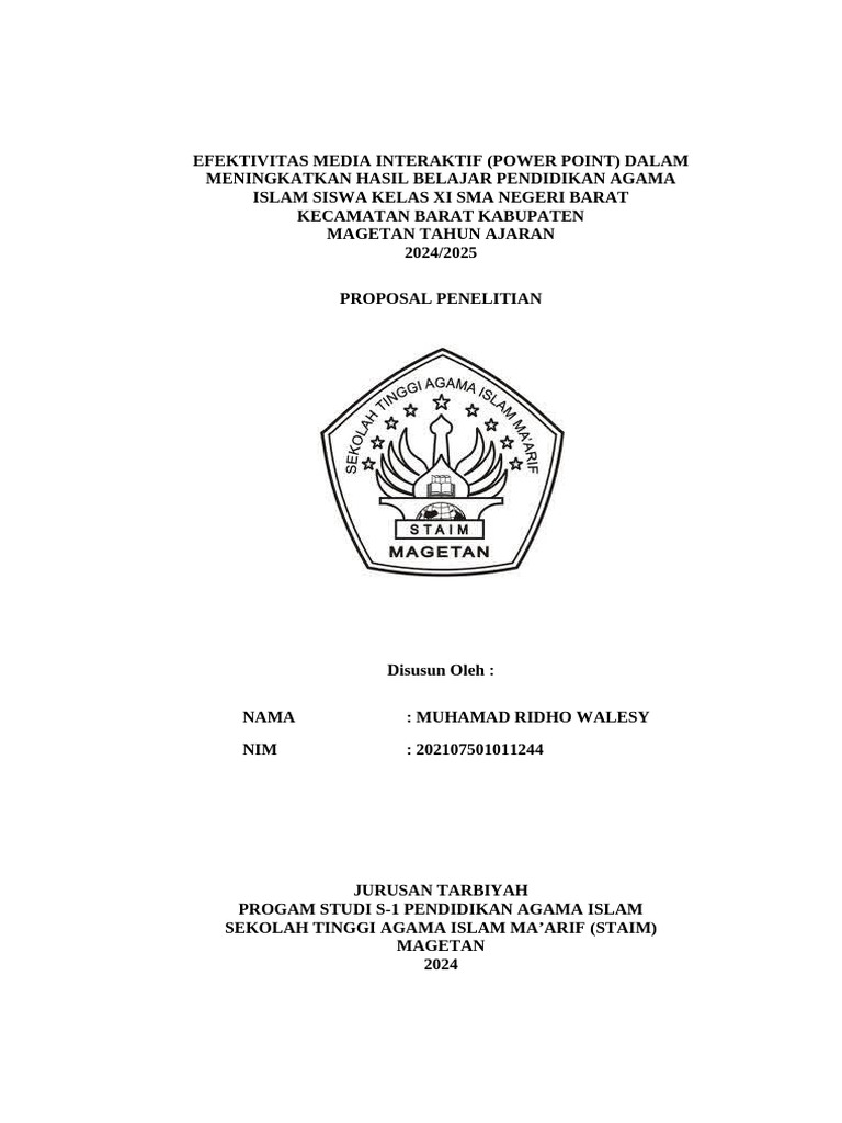 Ridho Proposal | PDF