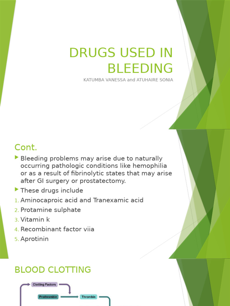 Drugs Used in Bleeding | PDF | Coagulation | Bleeding