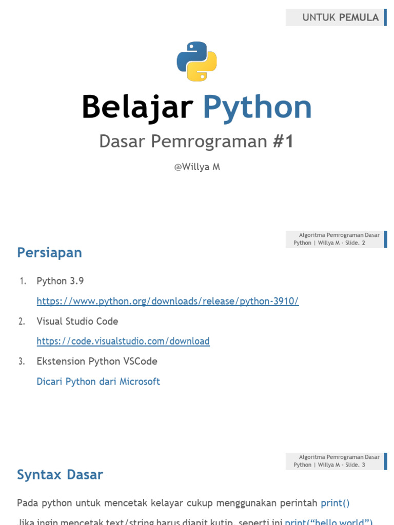 Belajar Python Untuk Pemula | PDF