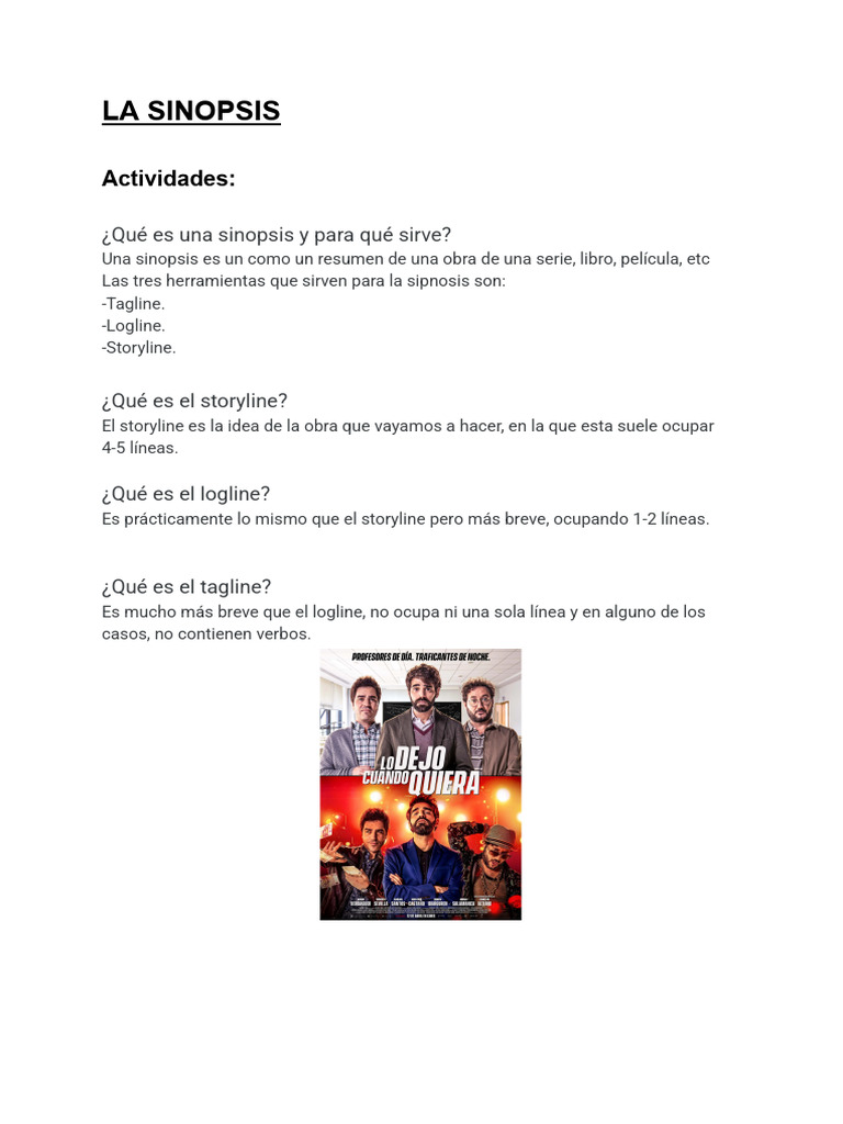 La Sinopsis | PDF