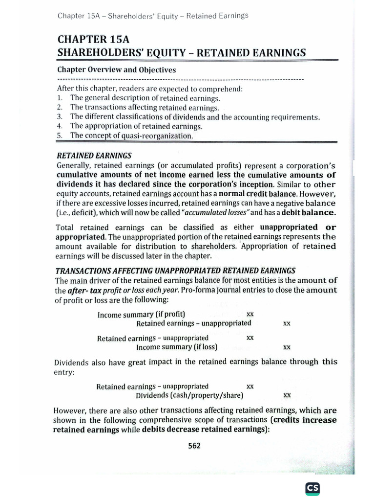Retained Earnings | PDF