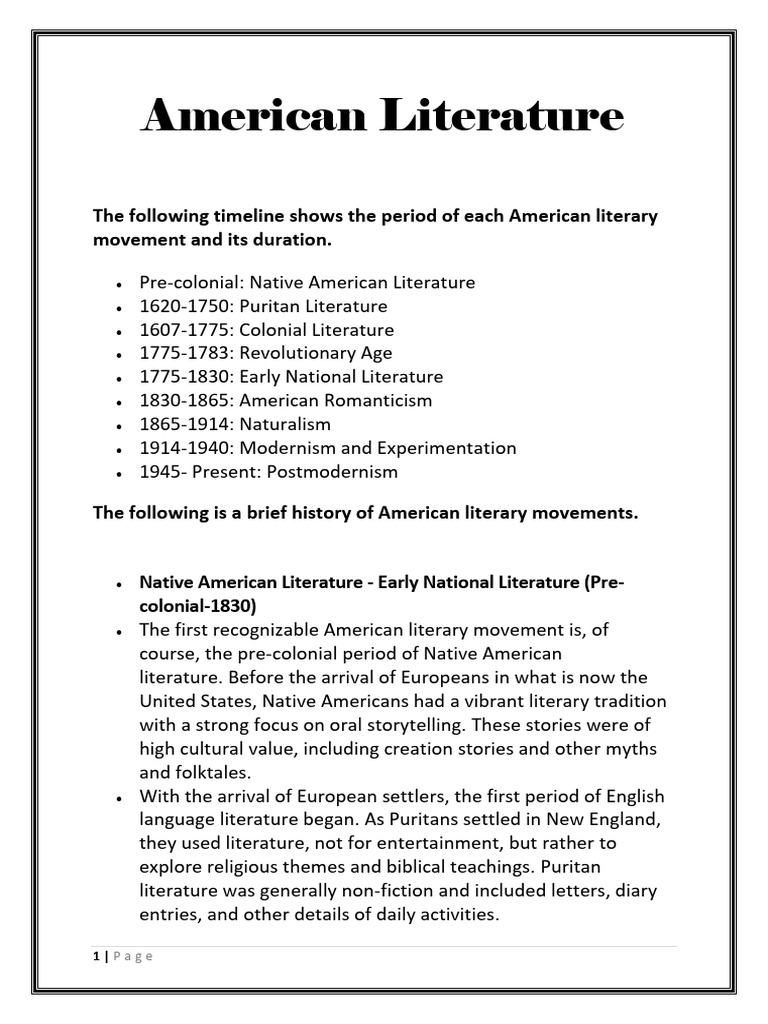 American Literature | PDF | Transcendentalism | Sylvia Plath