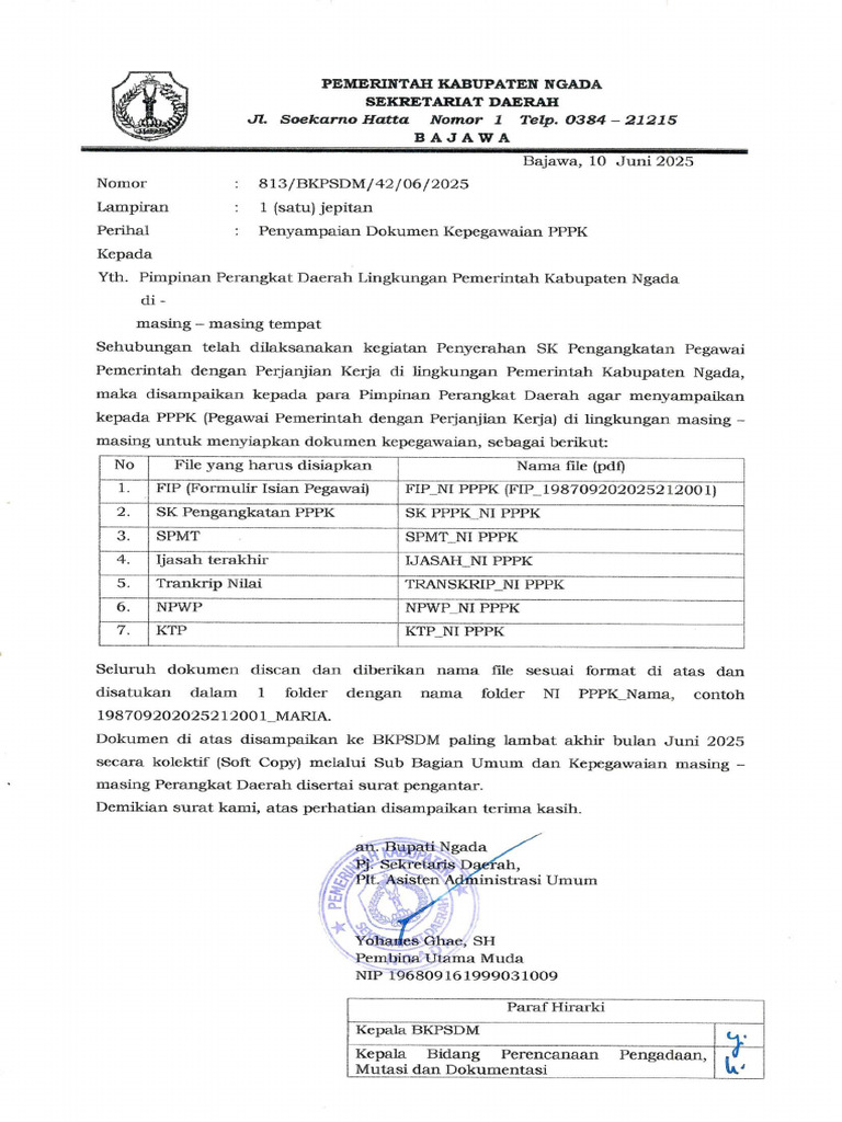 Penyampaian Dokumen Kepegawaian PPPK - 0001 | PDF