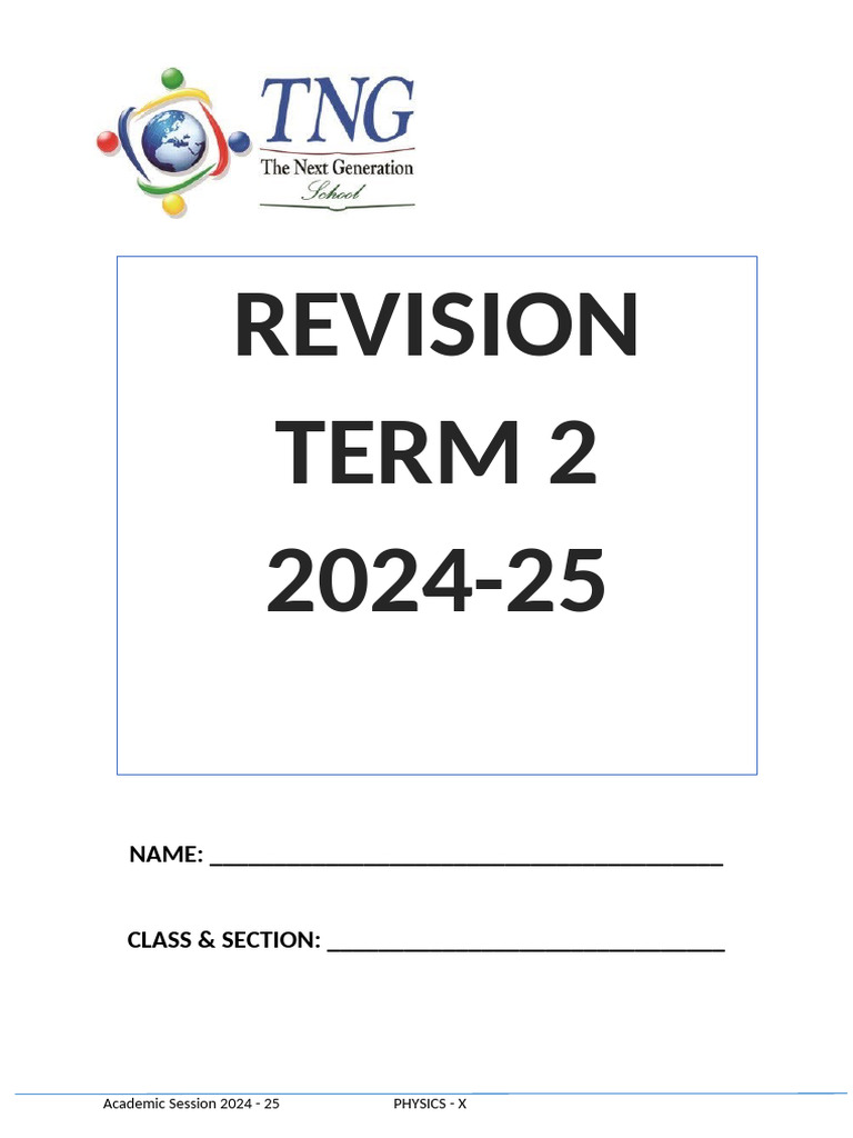 10 Phy Revision Worksheet | PDF