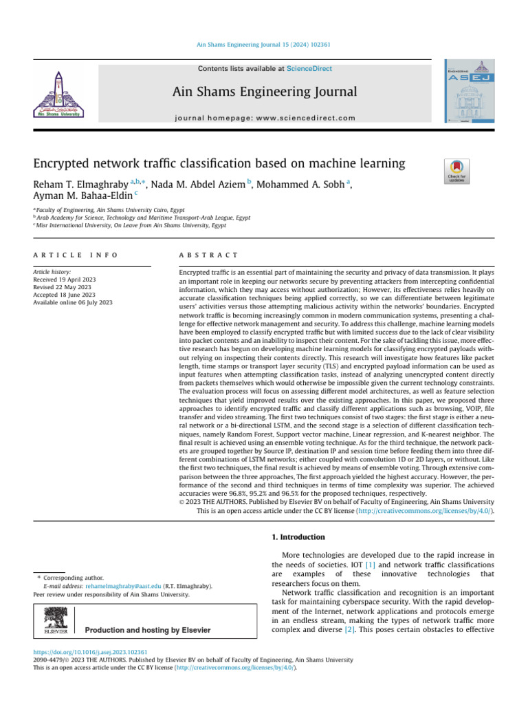 Encrypted Network Traffic Classification Based On Machine Learning | PDF | Deep Learning ...