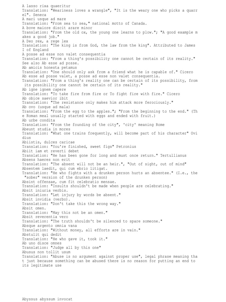 Latin Proverbs | PDF