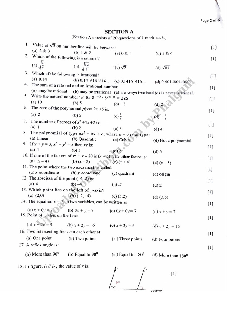 Cbse Class 9 Maths Question Paper Mid Term Dps | PDF | Cartesian ...