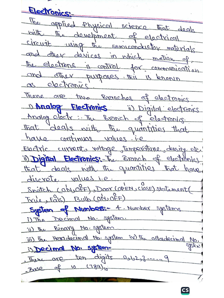 Digital Electronics Notes | PDF