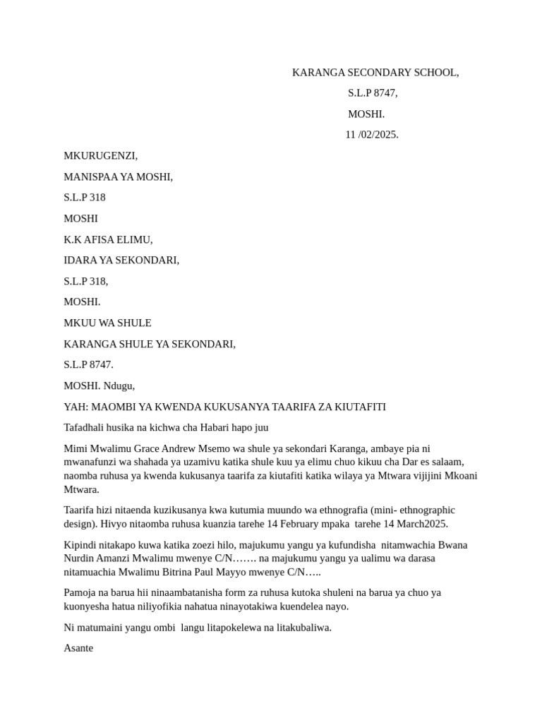 Research Karanga Letter | PDF