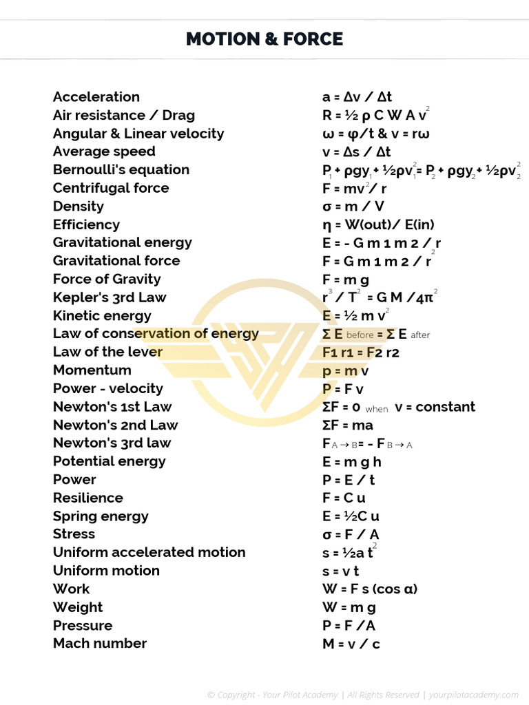 Factsheet 3 Physics Motion Force | PDF