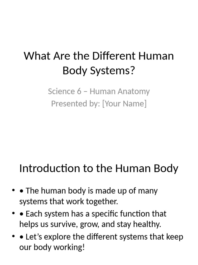 Science 6 Human Body Systems Intro | PDF
