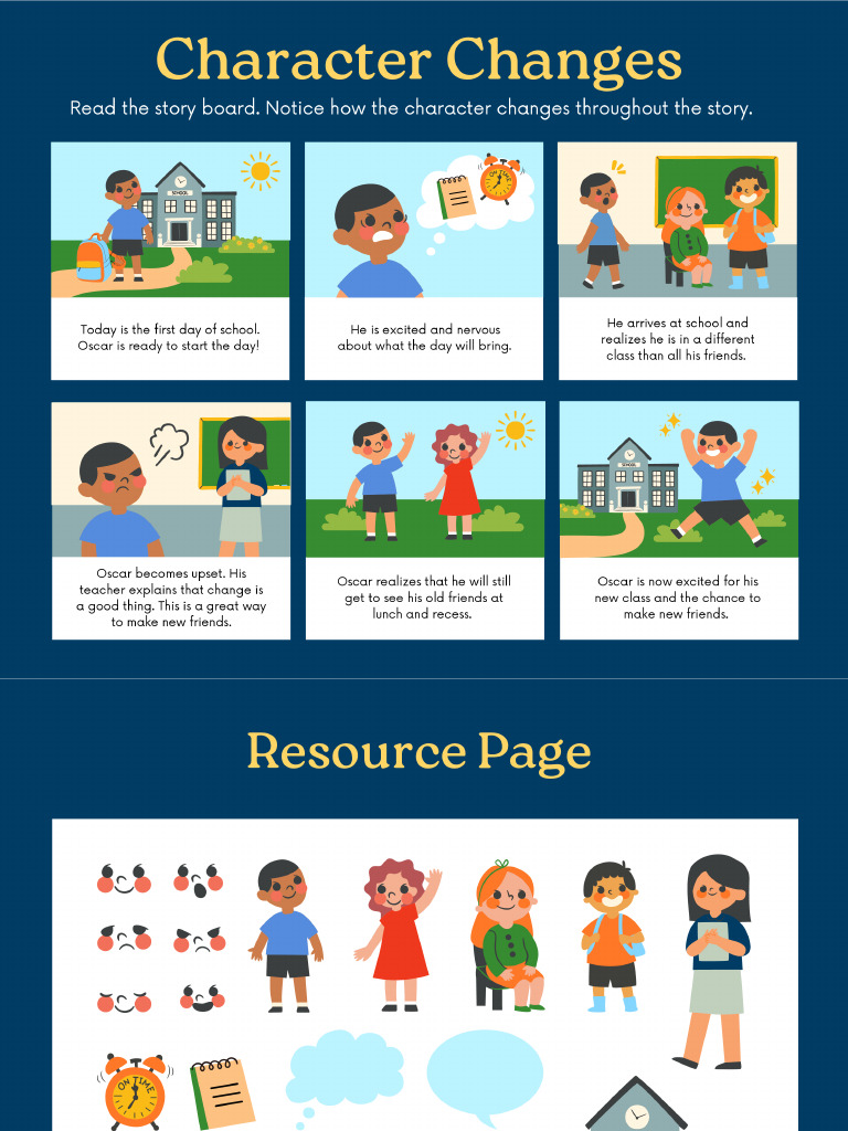 Understanding Character Changes Storyboard in Blue White Flat Graphic ...